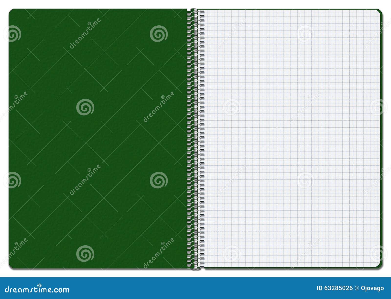 Opened Checkered Green Notebook Stock Illustration - Illustration of ...