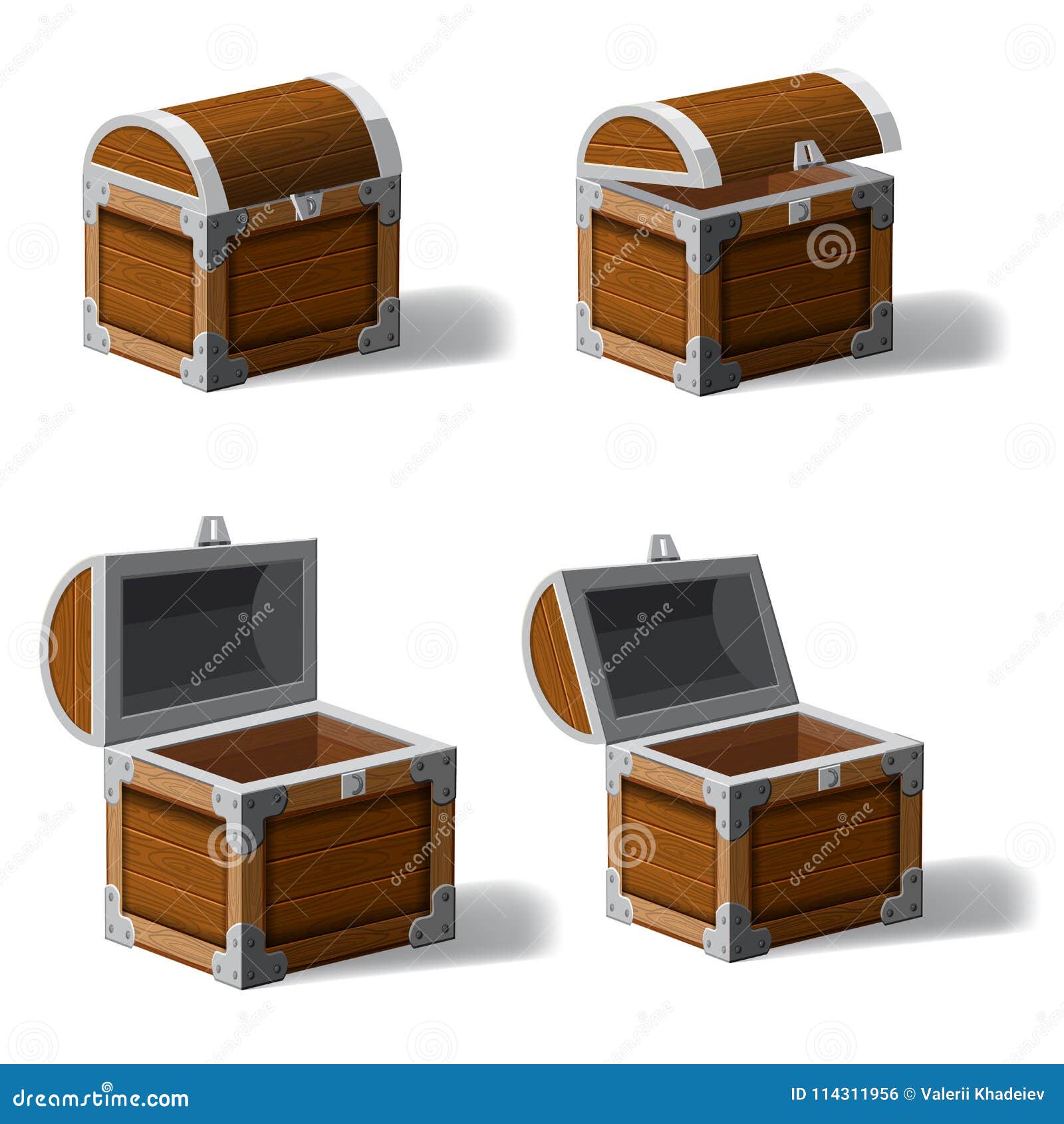 Set Opened and Closed Antique Treasure Chest, Set Icons, Game and UI ... Set Opened and Closed Antique Treasure Chest, Set Icons, Game and UI ...