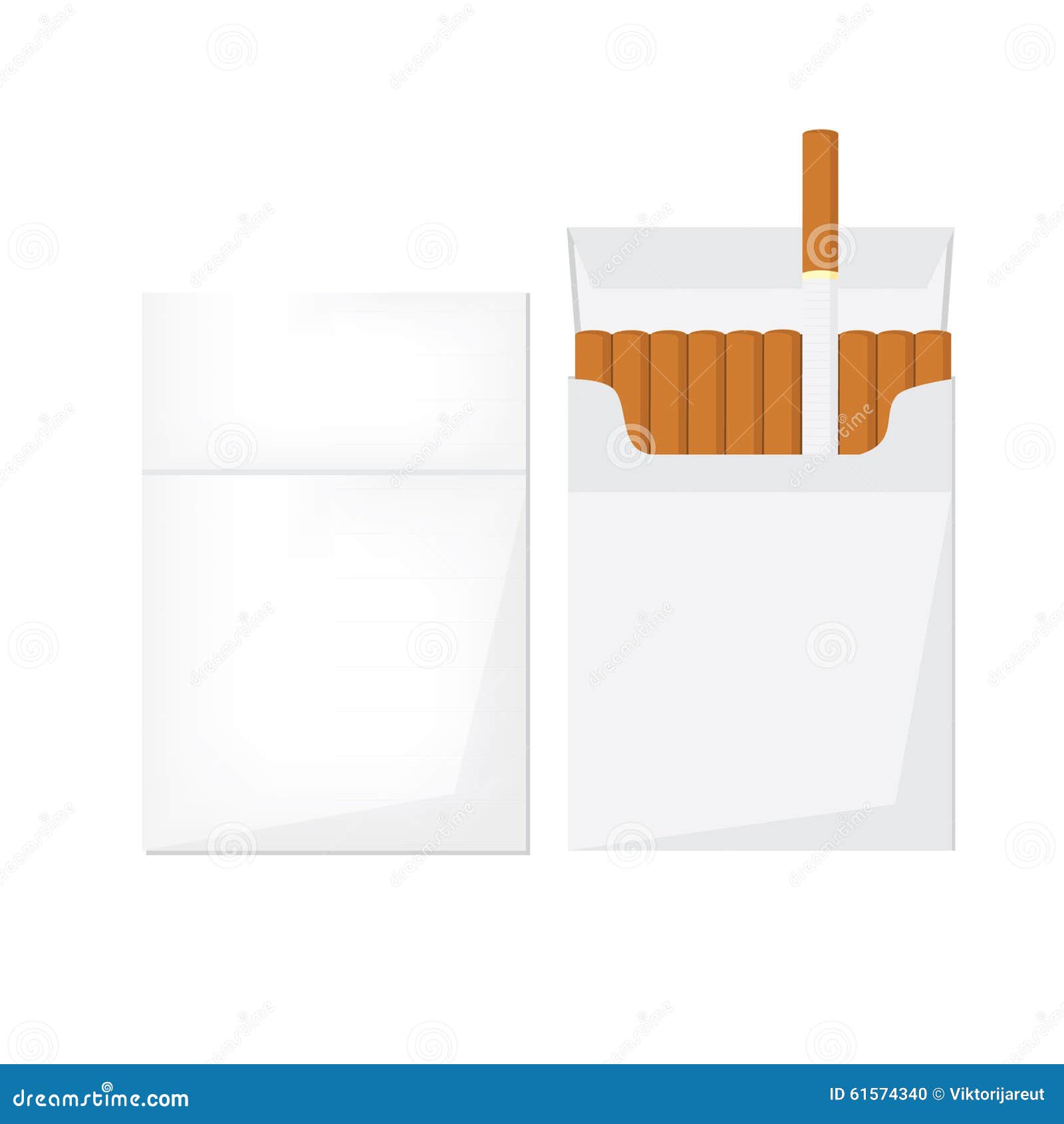 Opened and Closed Cigarette Pack Stock Illustration - Illustration of ...