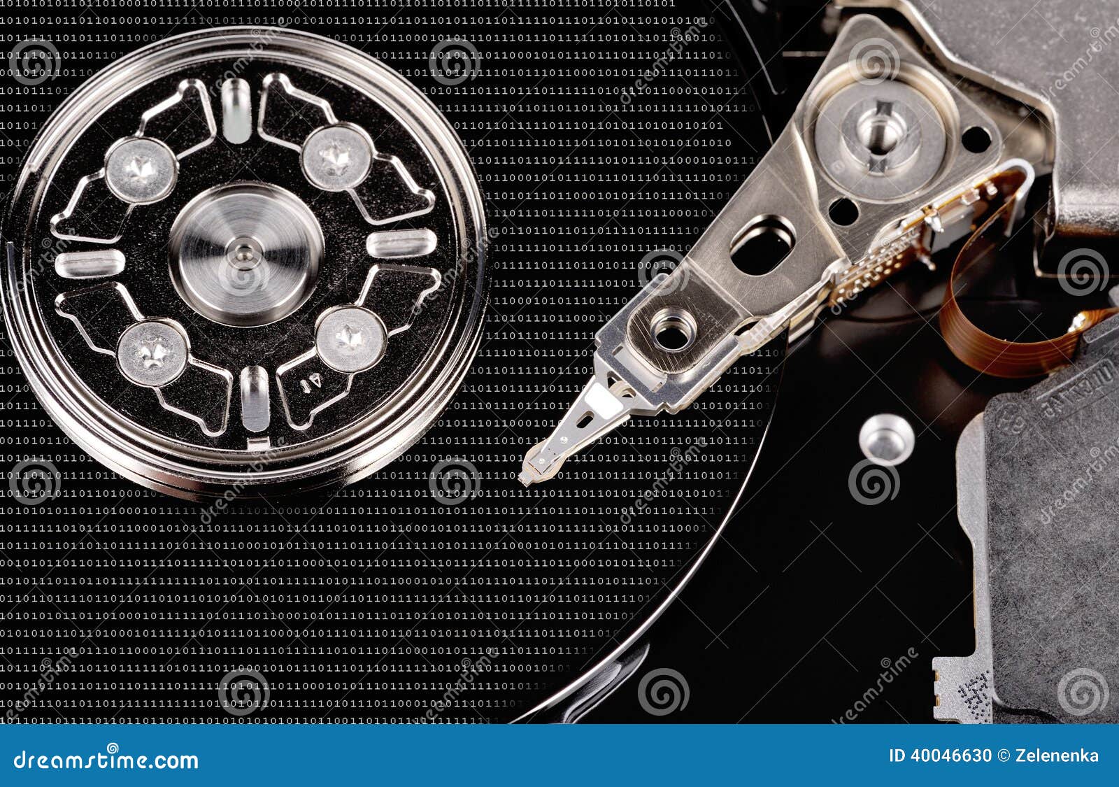 Opened Computer Hard Drive Closeup Top View Photo Stock Photo - Image ...