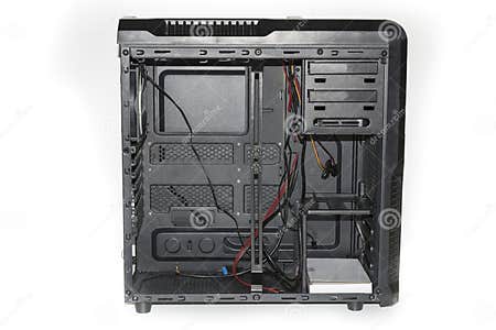 Opened Computer System Unit. Isolated on a White Background Stock Photo ...