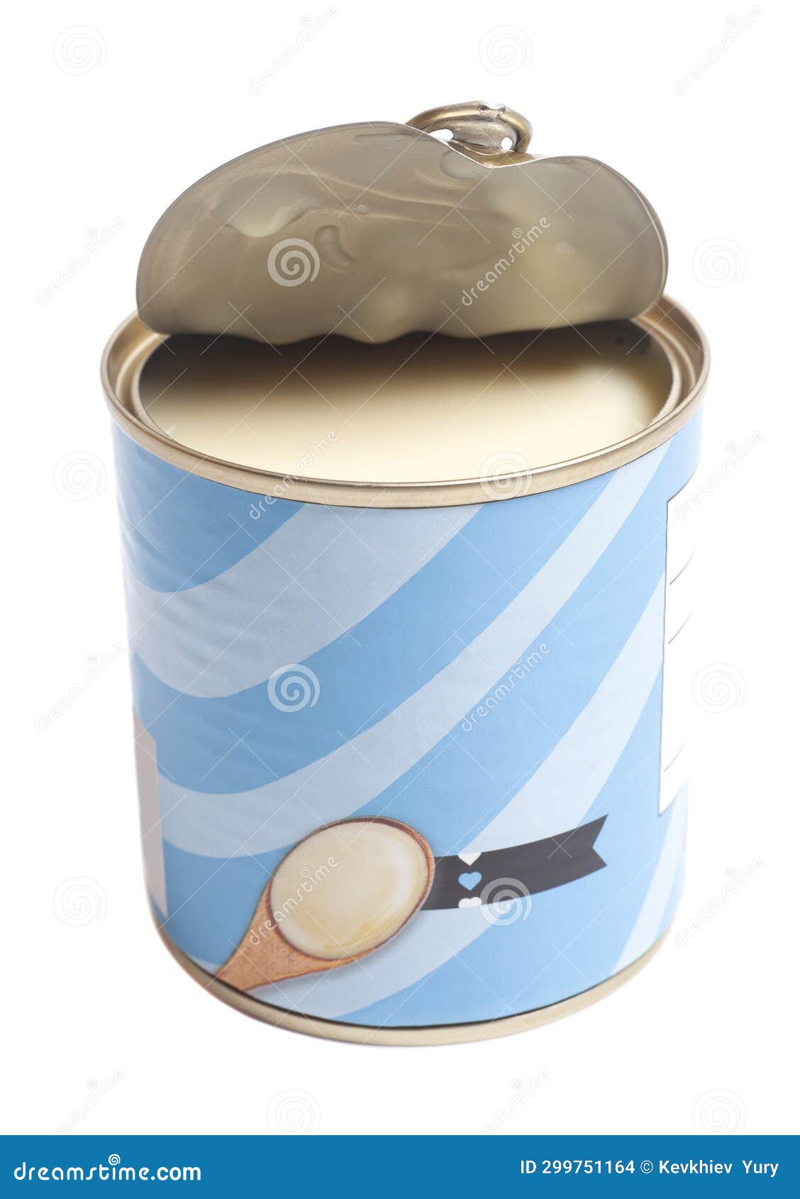 Opened Condensed Milk Tin Can Isolated on White Stock Photo - Image of ...
