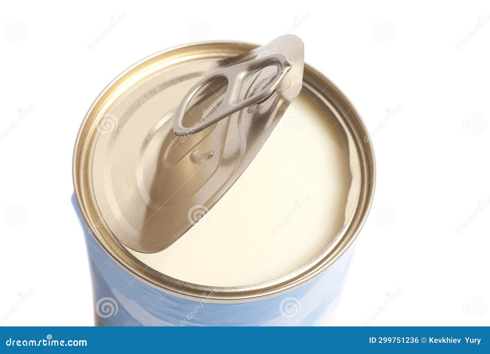 Opened Condensed Milk Tin Can Isolated on White Stock Photo - Image of ...