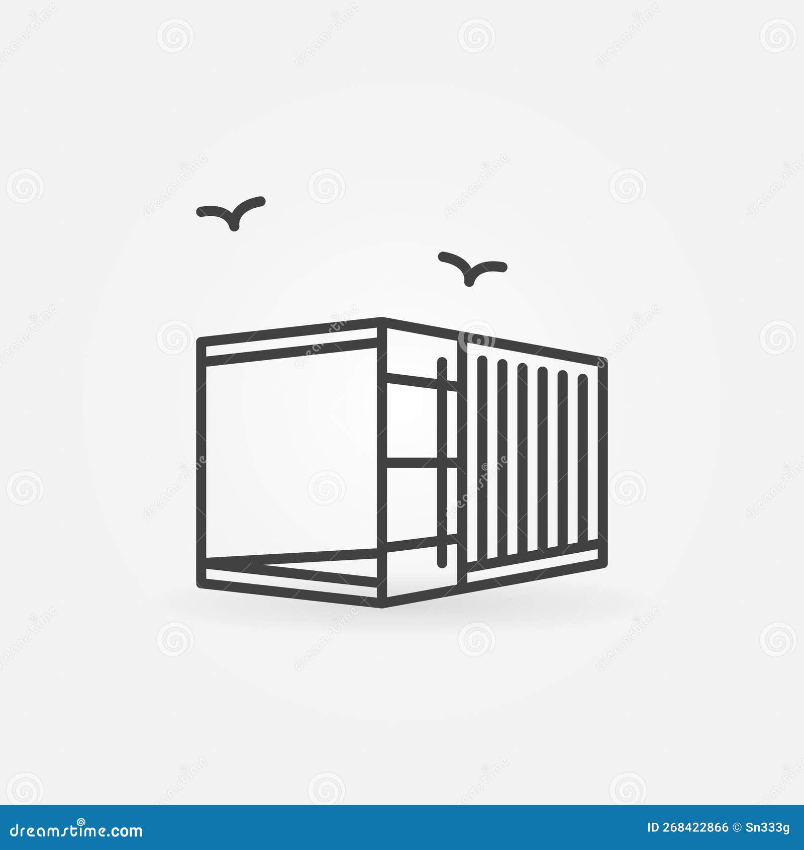 Opened Container Vector Transportation Concept Outline Icon Stock ...