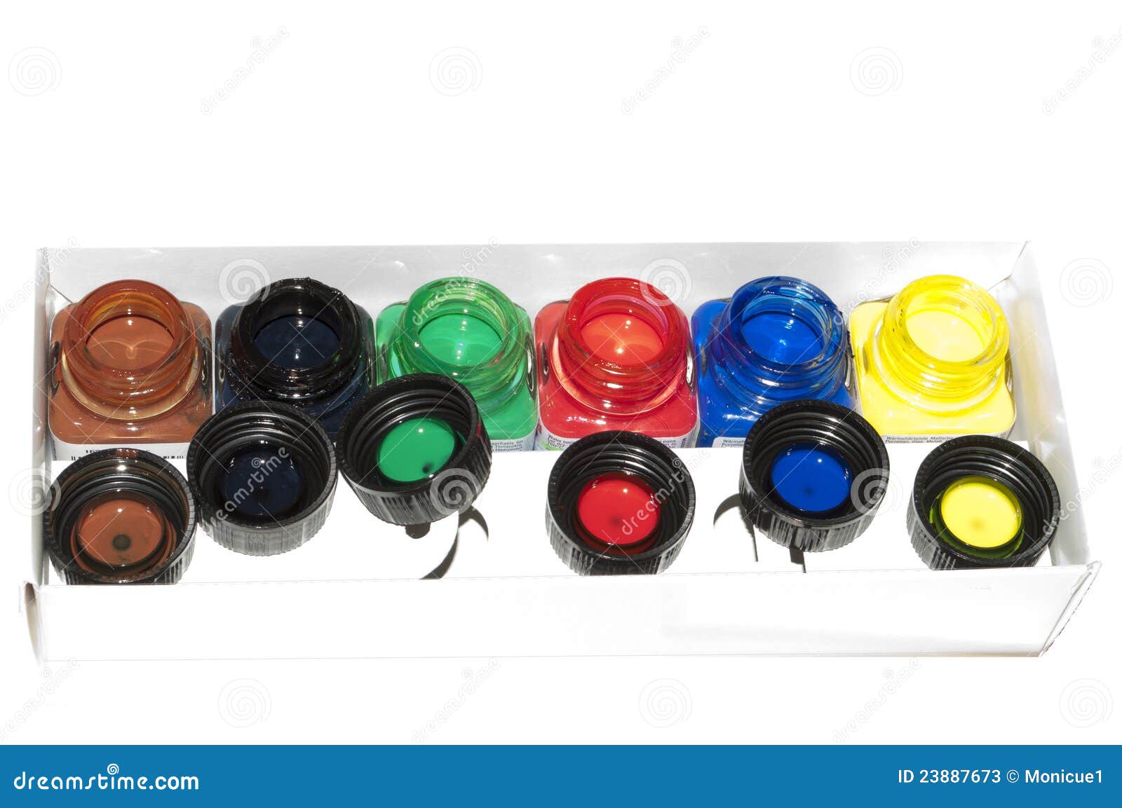 Opened Containers with Paint of Different Colours Stock Image - Image ...