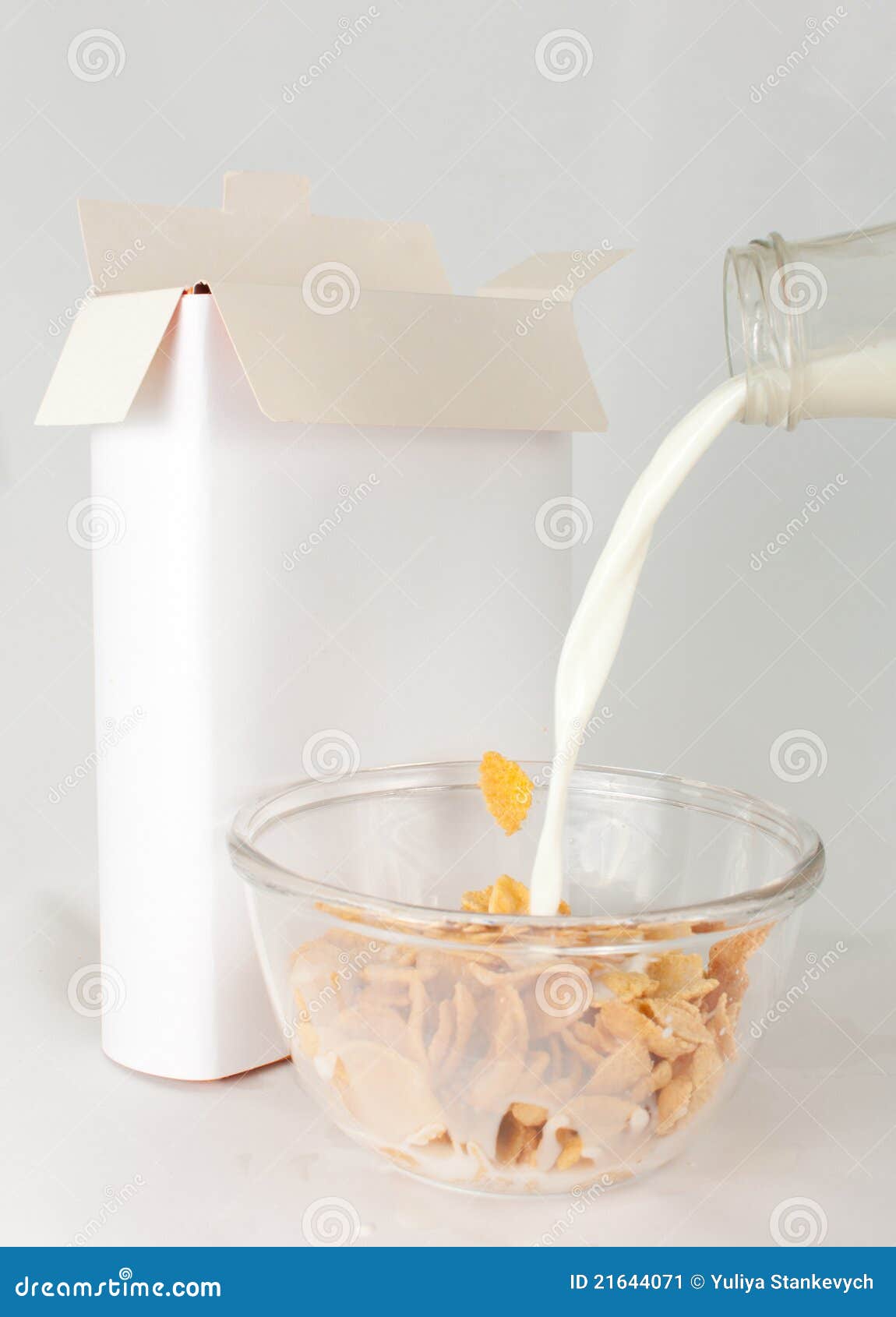 Opened Cornflakes Box with Milk Stock Image - Image of bottle, cereal ...