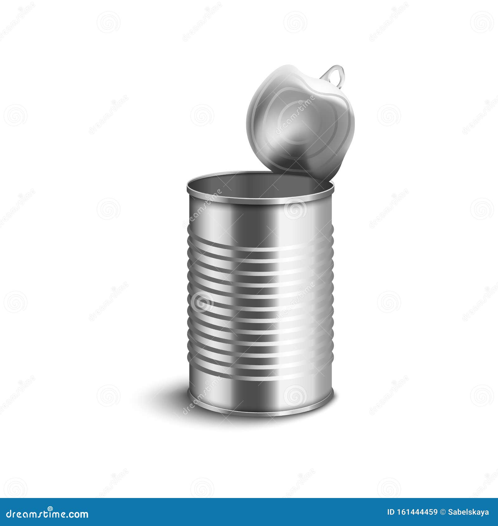 Opened Corrugated Tin Can Side View 3d Realistic Vector Illustration ...