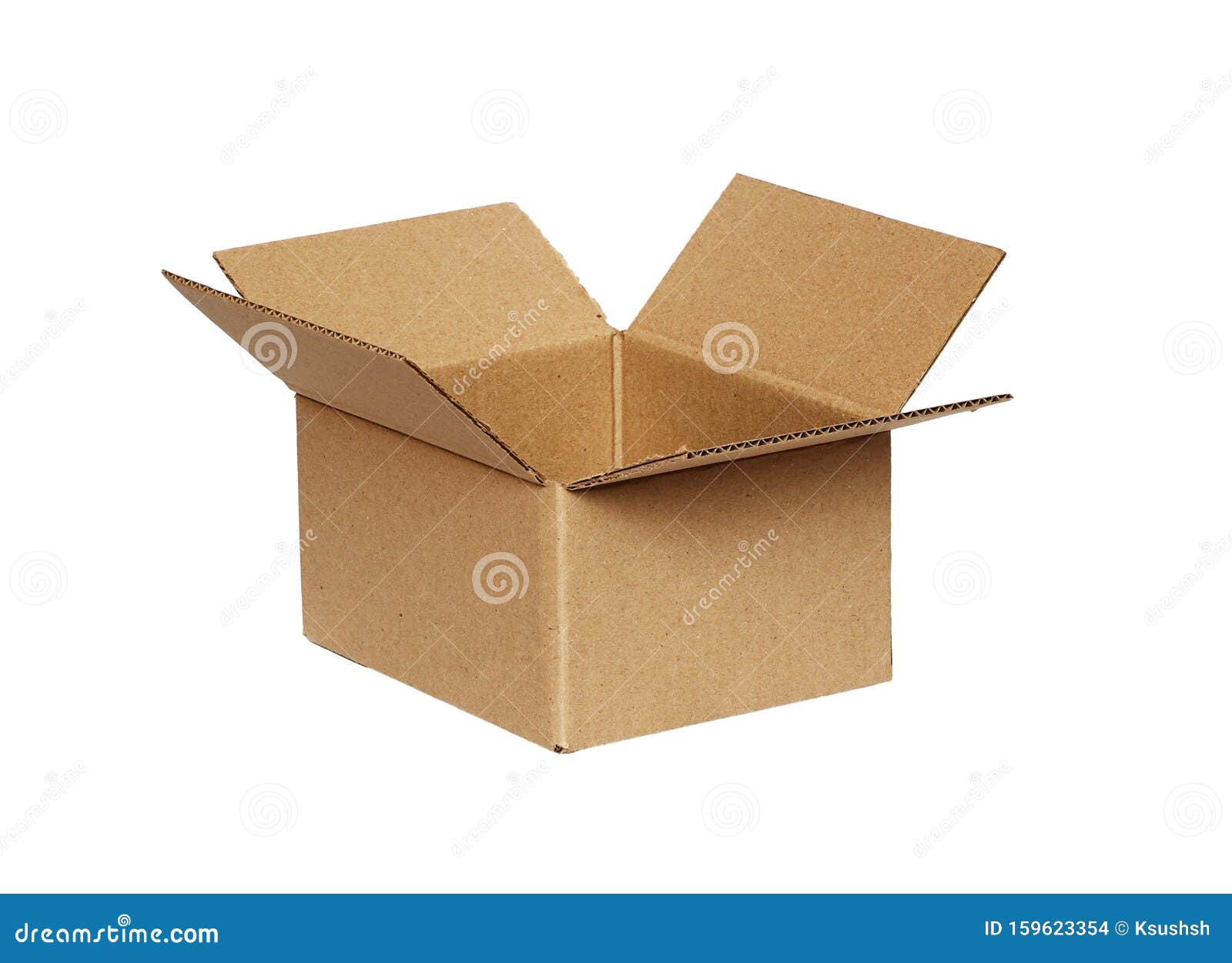 Opened craft cardboard box stock photo. Image of empty - 159623354