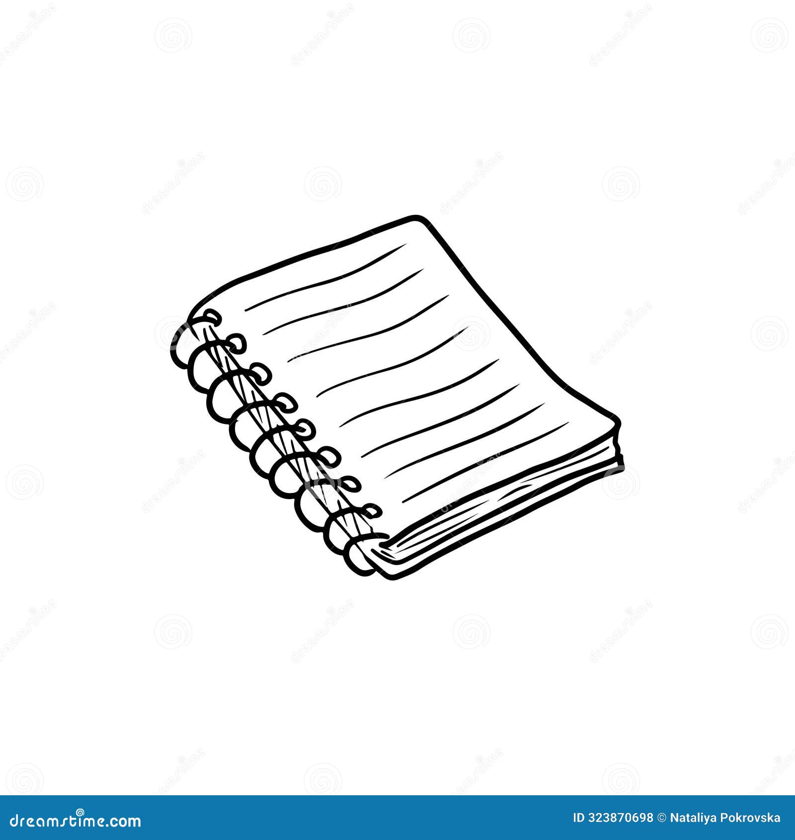 Opened Diary Book Notebook With Lasse N Black Isolated On White ...