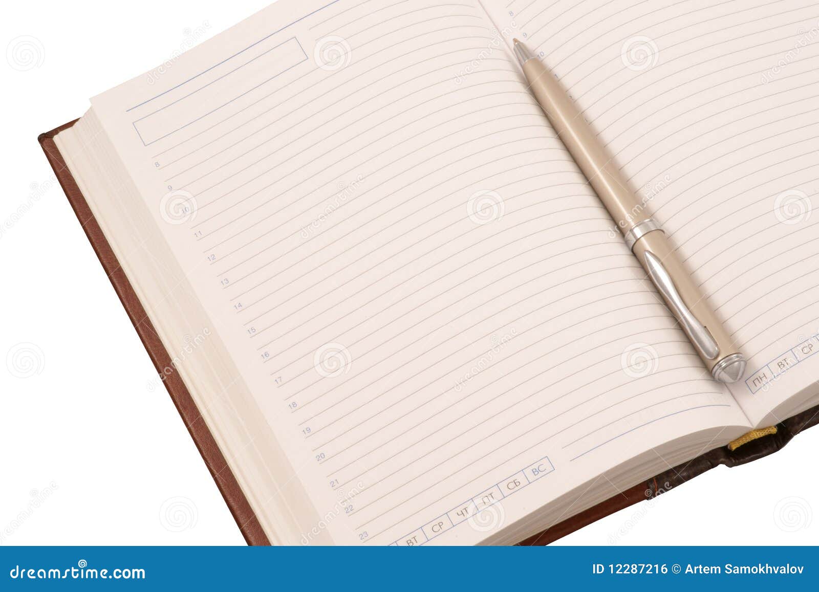 Opened Diary and Pen (isolated) Stock Photo - Image of organize ...