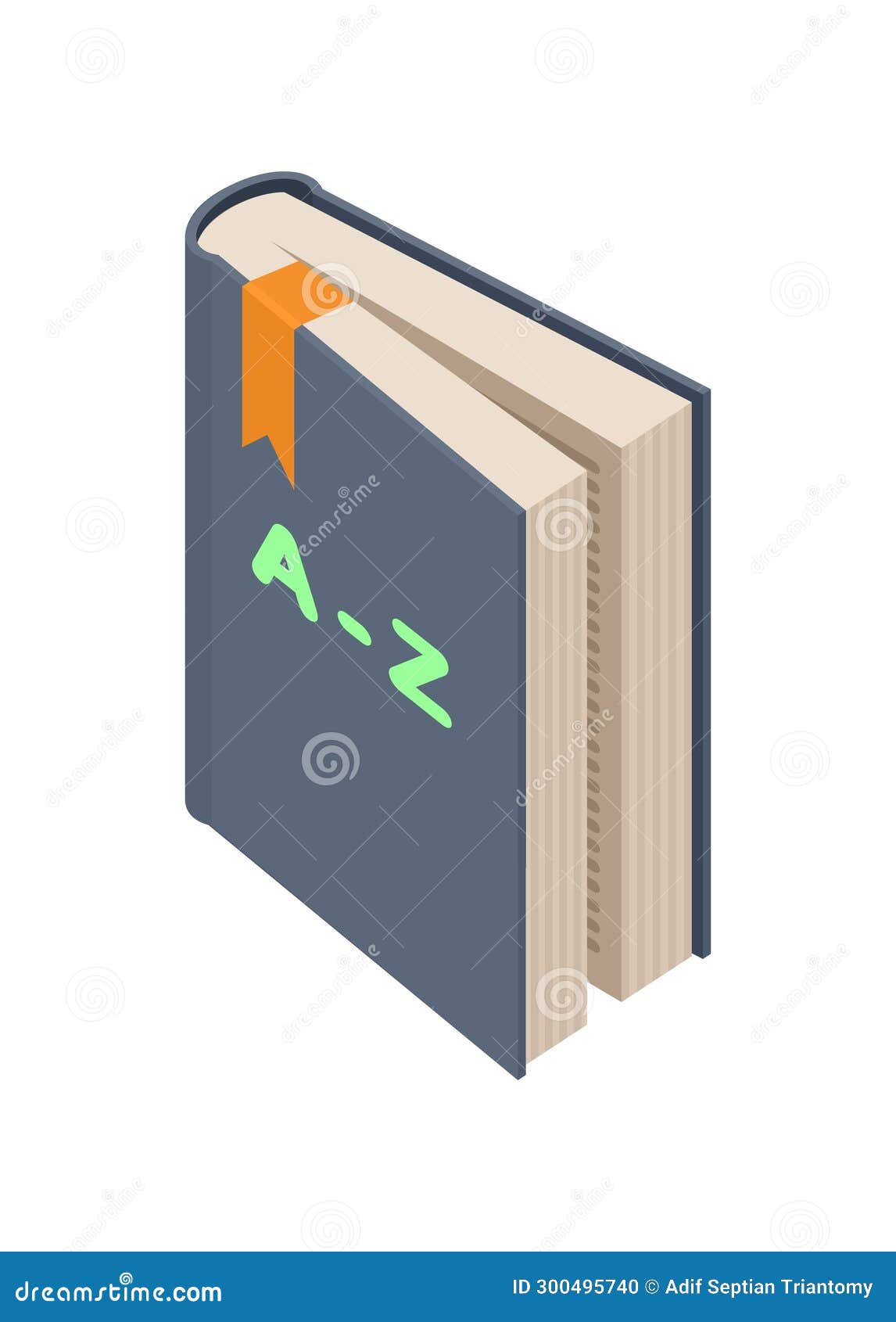 Opened Dictionary Book. Simple Flat Illustration in Isometric View ...