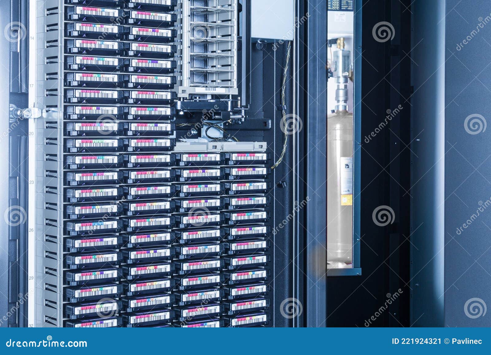 An Opened Door of Data Center Cabinet Stock Image - Image of computer ...