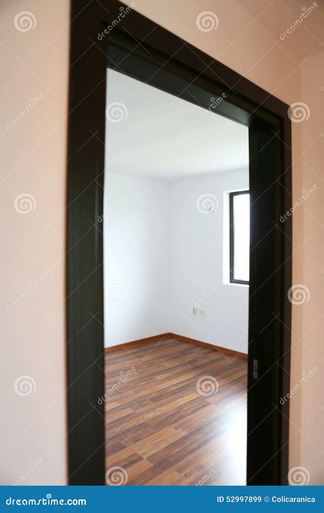Opened door in empty room stock image. Image of empty - 52997899