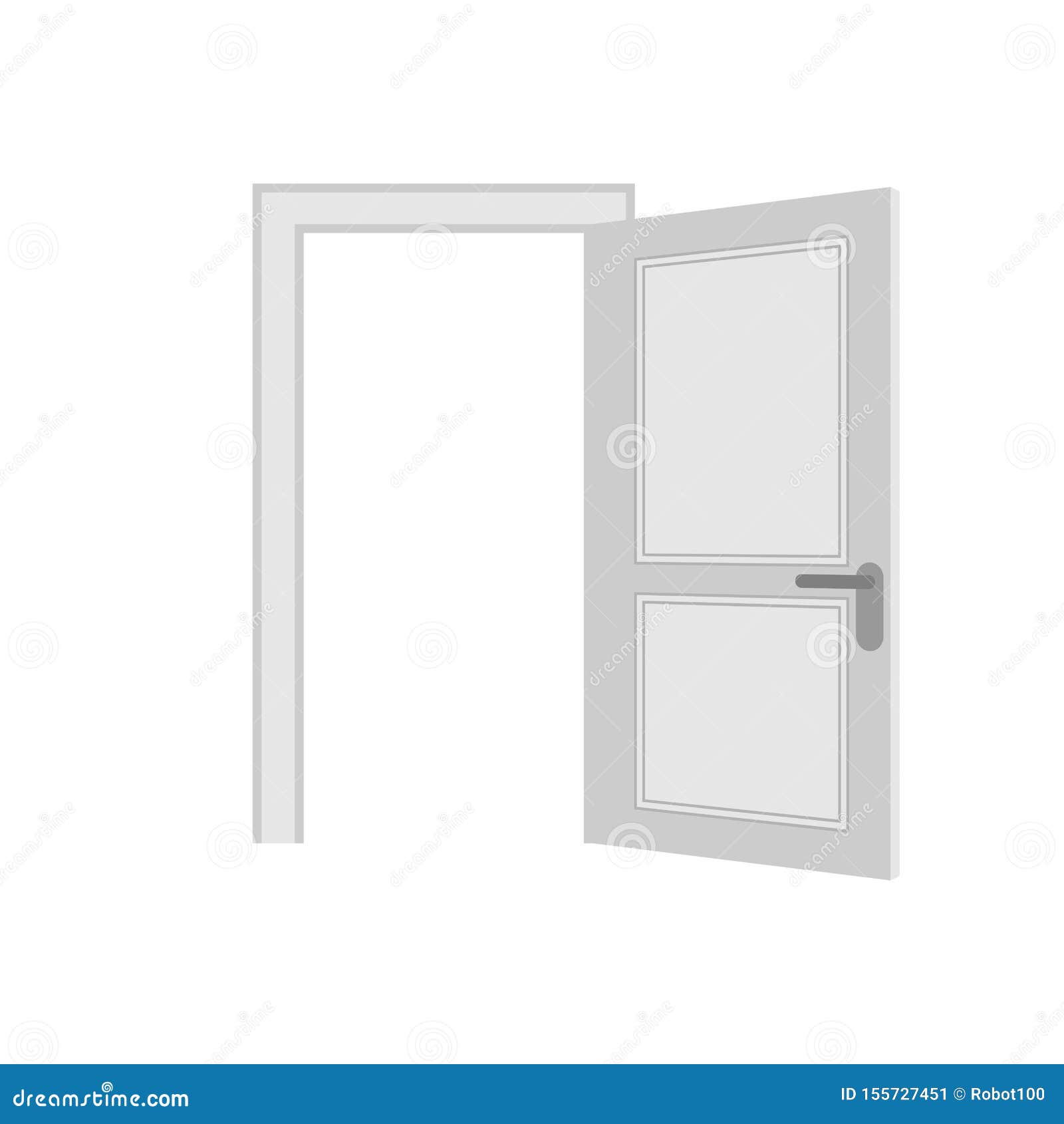 Opened Door Isolated. Template Interior Vector Illustration Stock ...