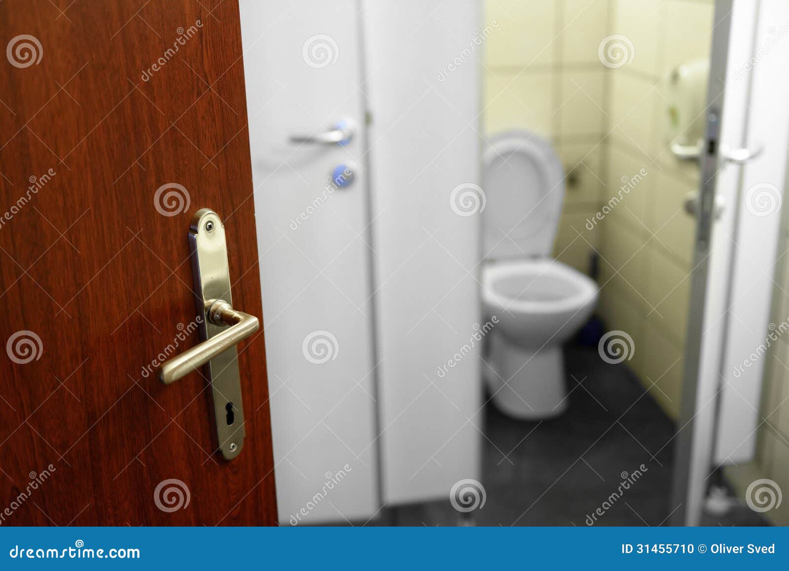 Opened door with toilet stock photo. Image of door, room - 31455710