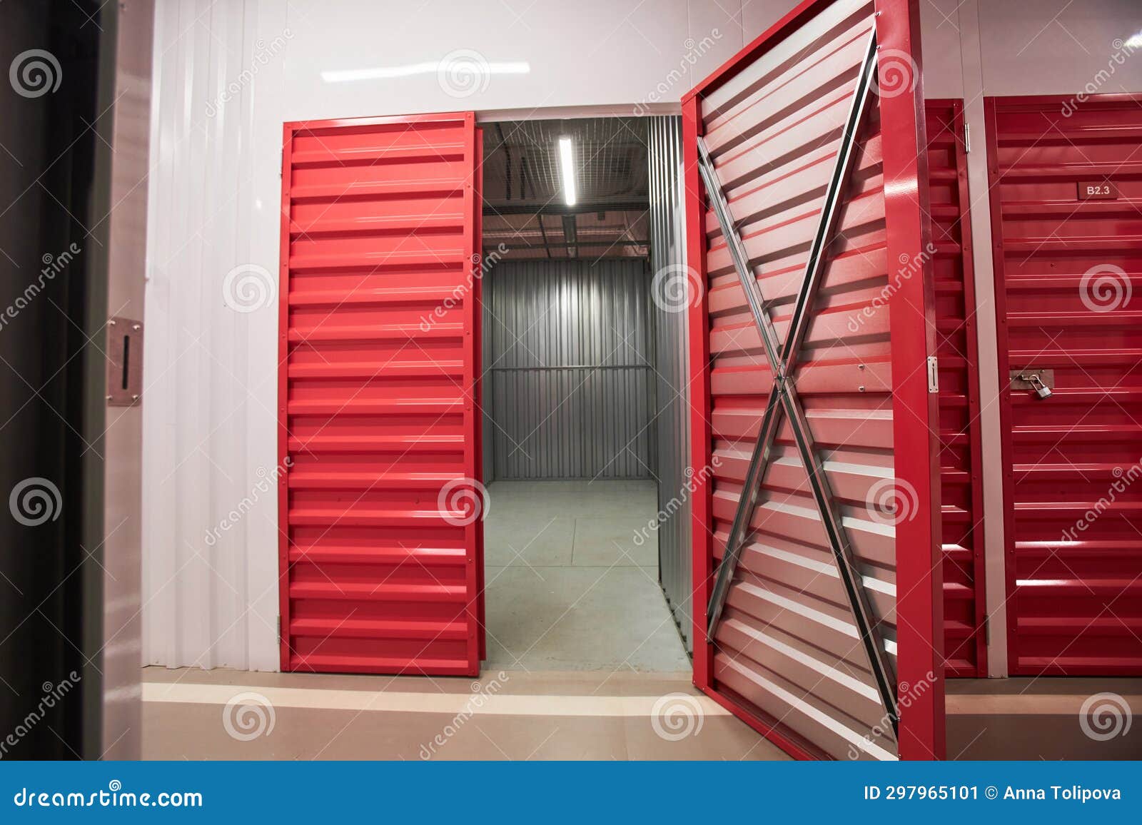 Opened Doors of Storage Unit Stock Image - Image of selfstorage ...