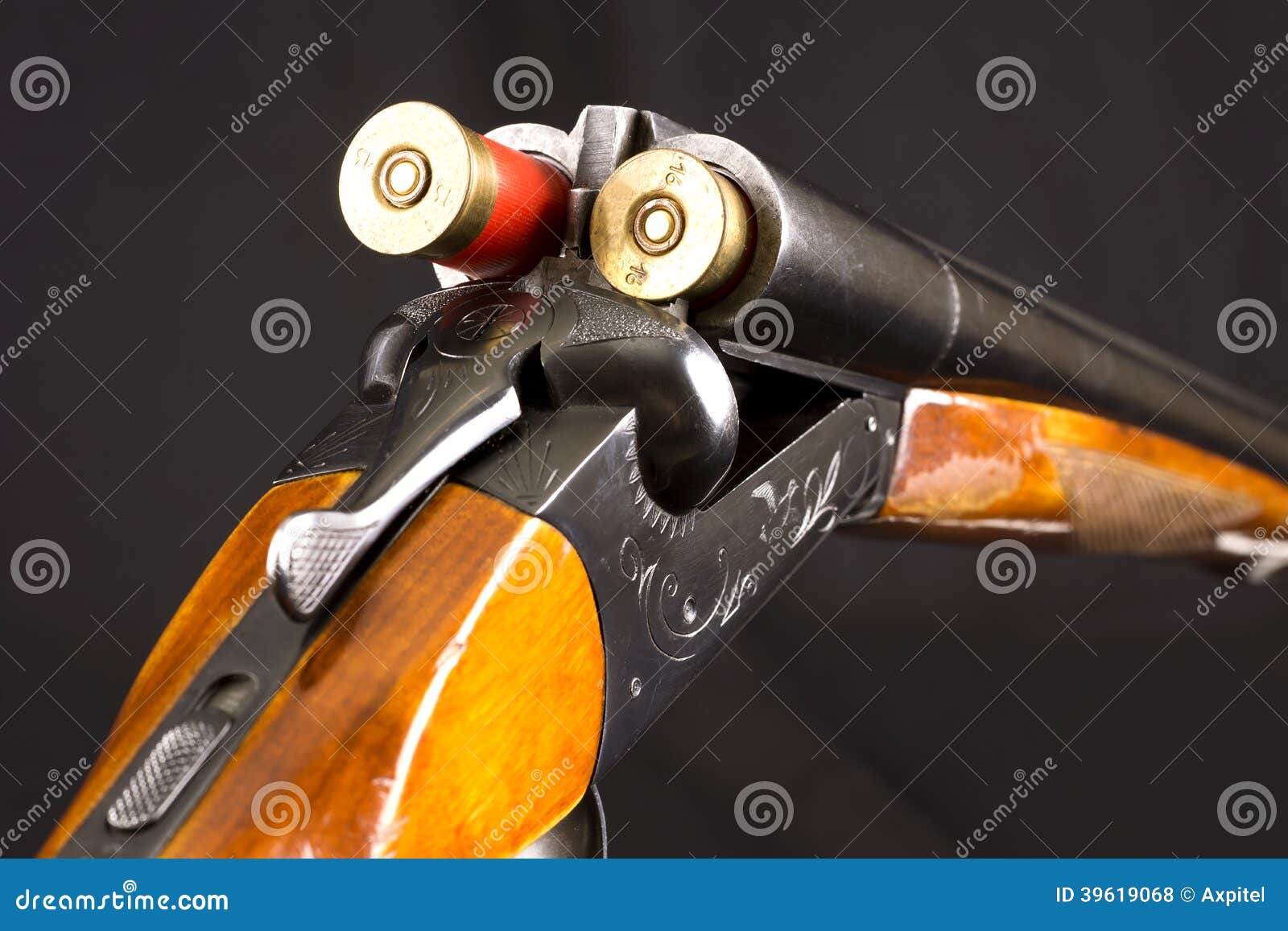 Opened Double-barreled Hunting Gun Stock Photo - Image of hunting ...