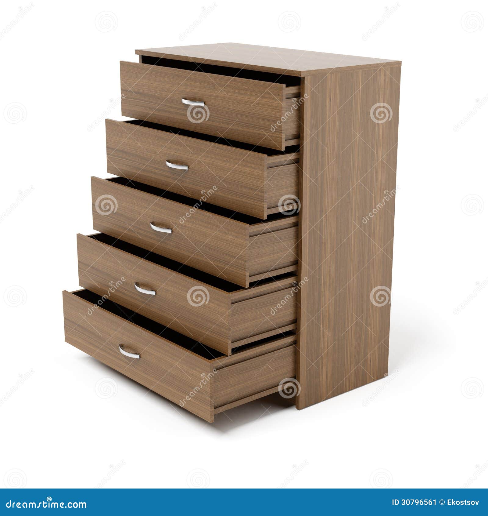 Opened Drawers from Wooden Cabinet Stock Illustration - Illustration of ...