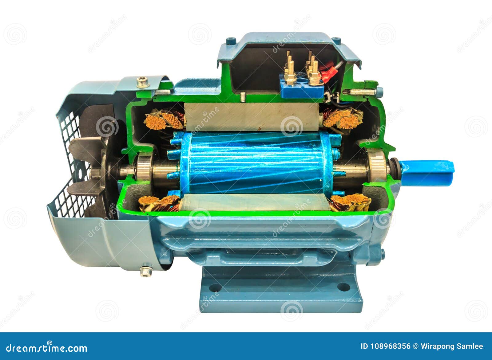 Opened electric motor stock photo. Image of wires, industrial - 108968356