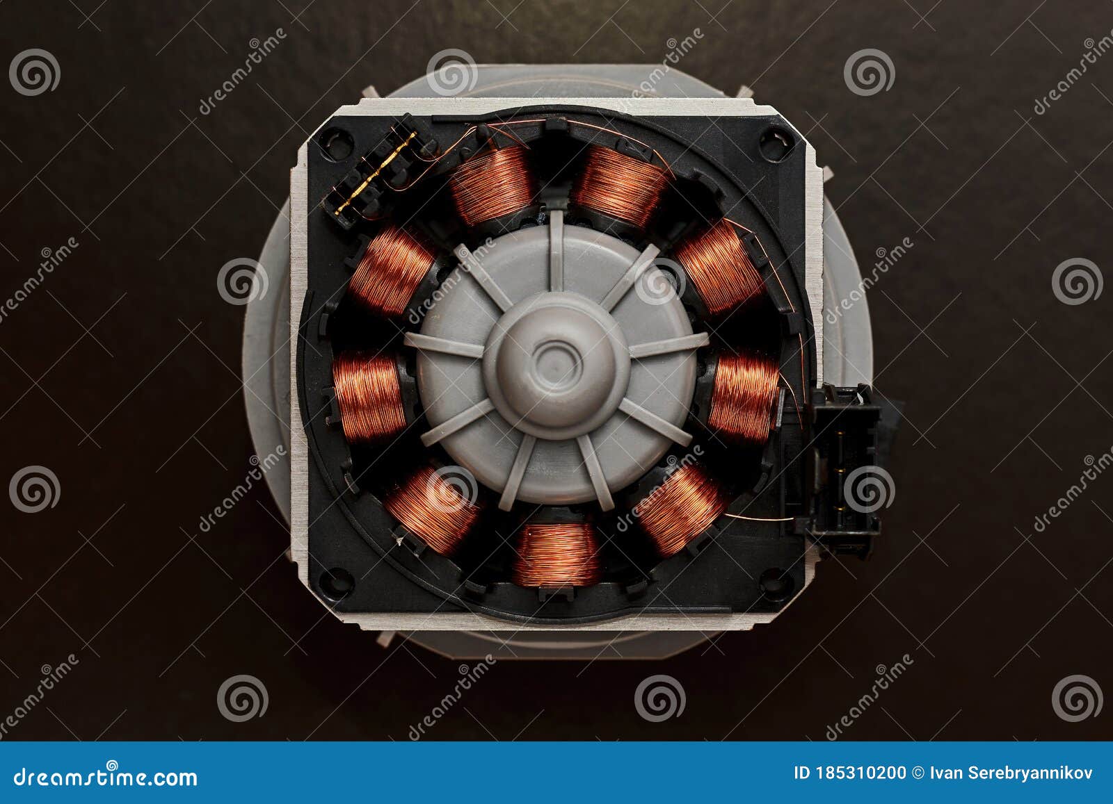 Opened Electro Motor with a Copper Coil and Wire Winding Stock Photo ...