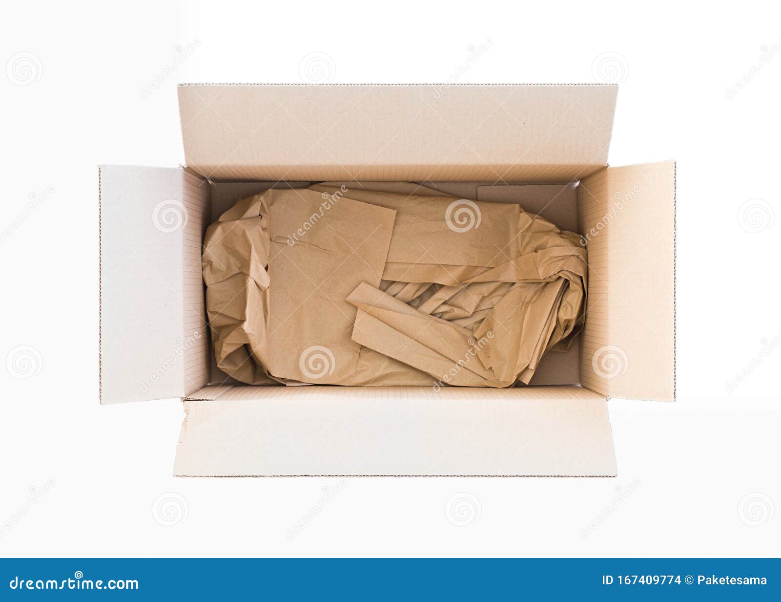 Opened empty carton box stock photo. Image of deliver - 167409774