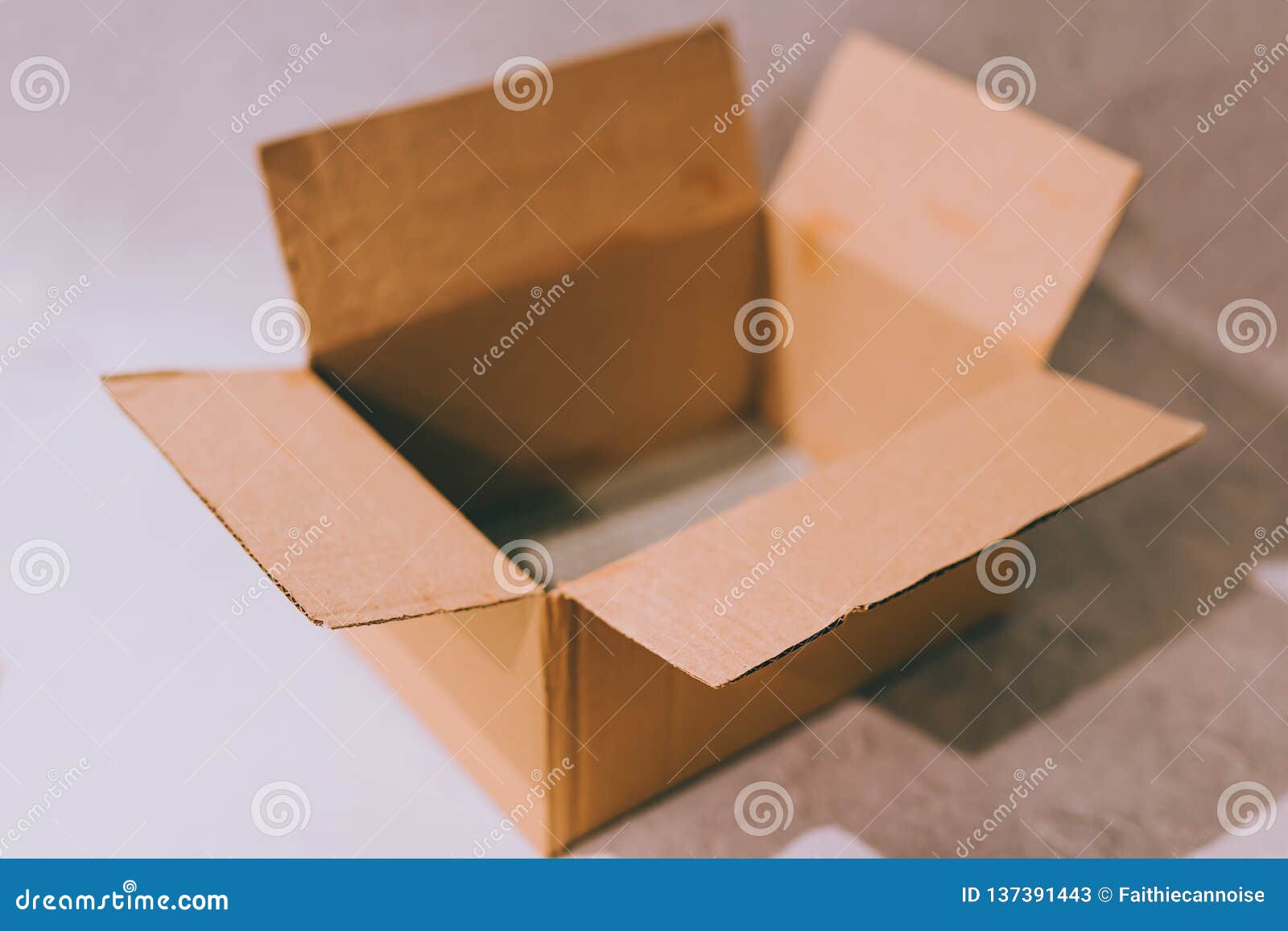 Opened Empty Delivery Parcel Box Stock Image - Image of product ...