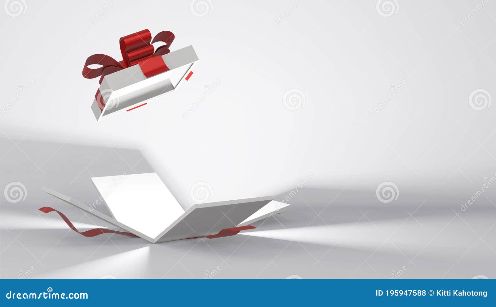 Opened Empty the Gift Box , 3d Render Stock Illustration - Illustration ...
