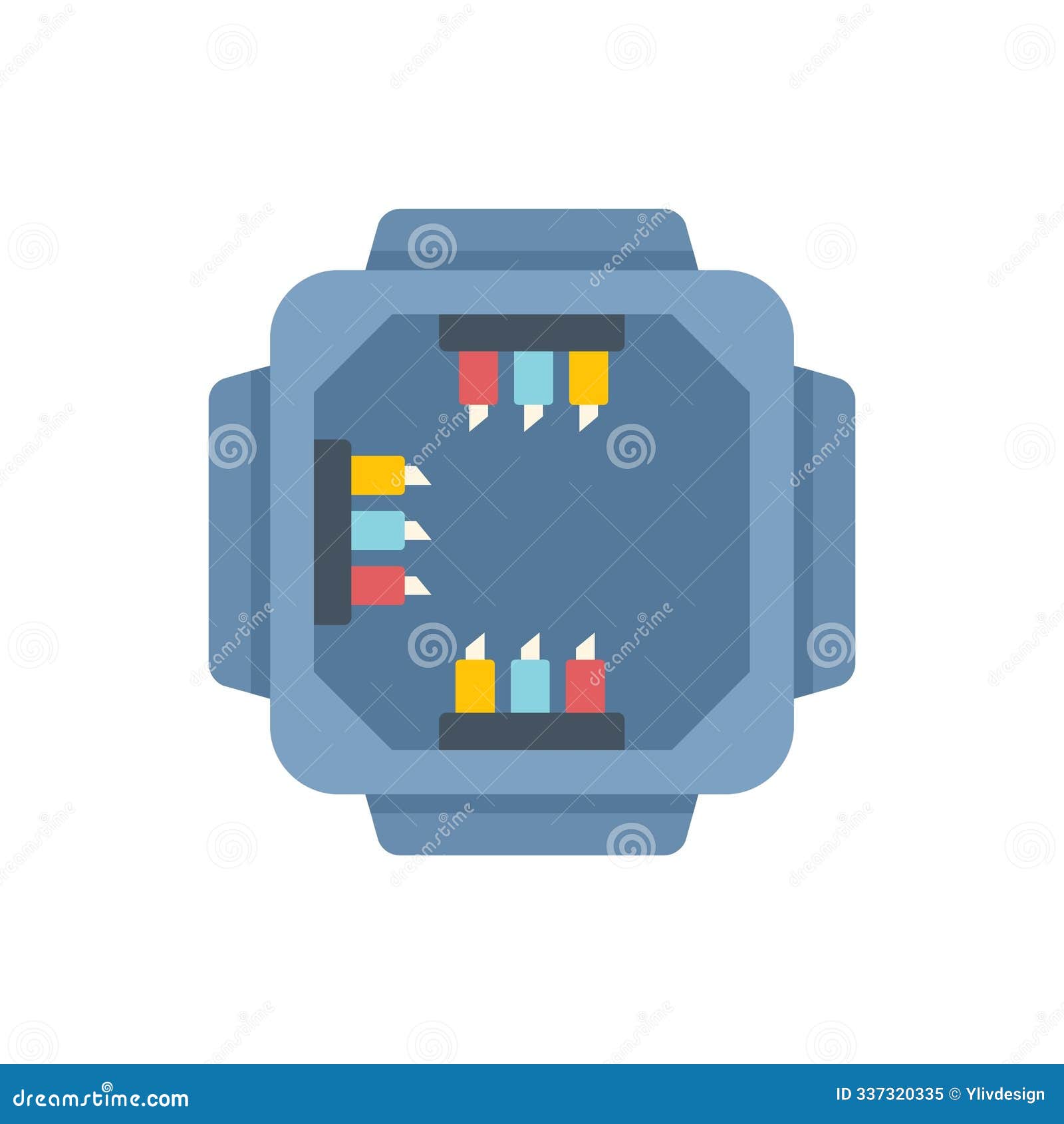 Opened Empty Junction Box with Cable Connectors for Electric Wires ...