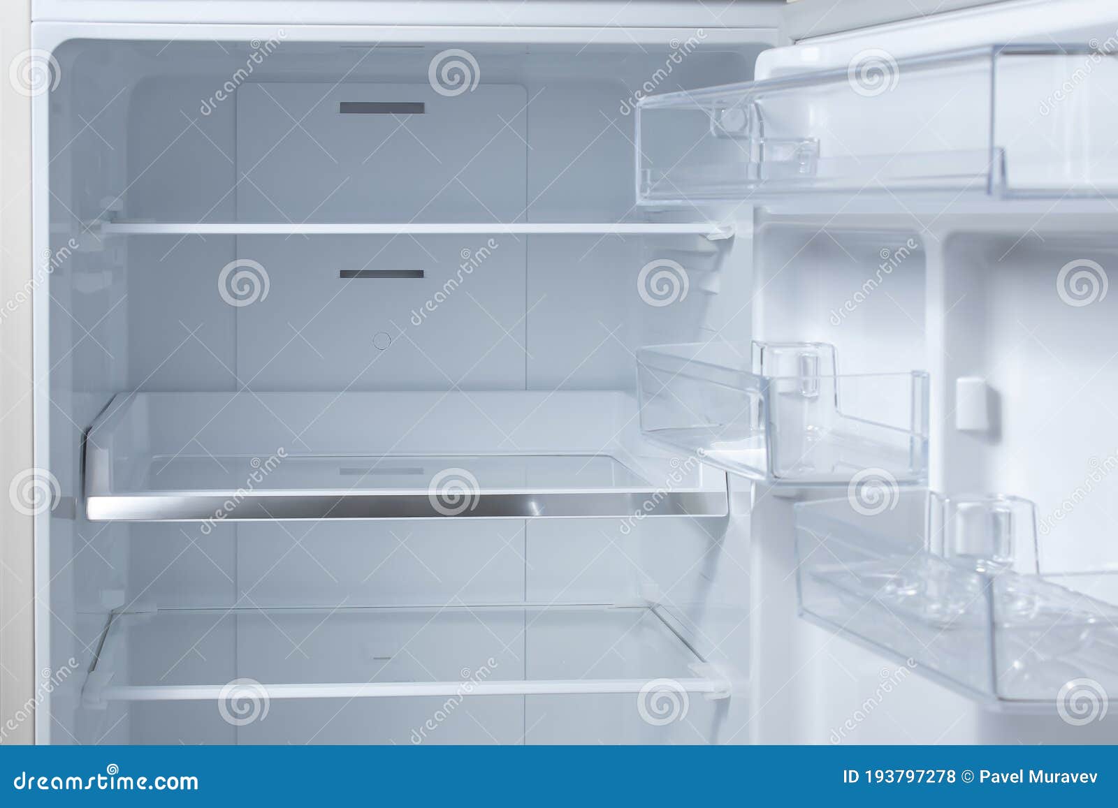 Opened Empty Refrigerator. Refrigerator Open Empty Fridge Inside ...