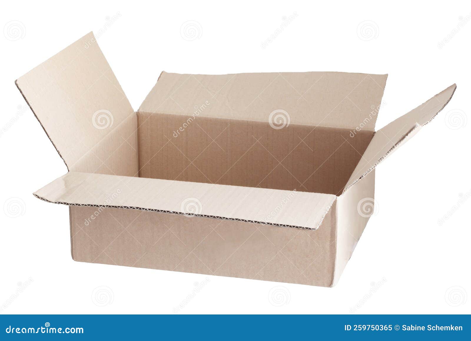 Opened Empty Shipping Box on White Background Stock Image - Image of ...
