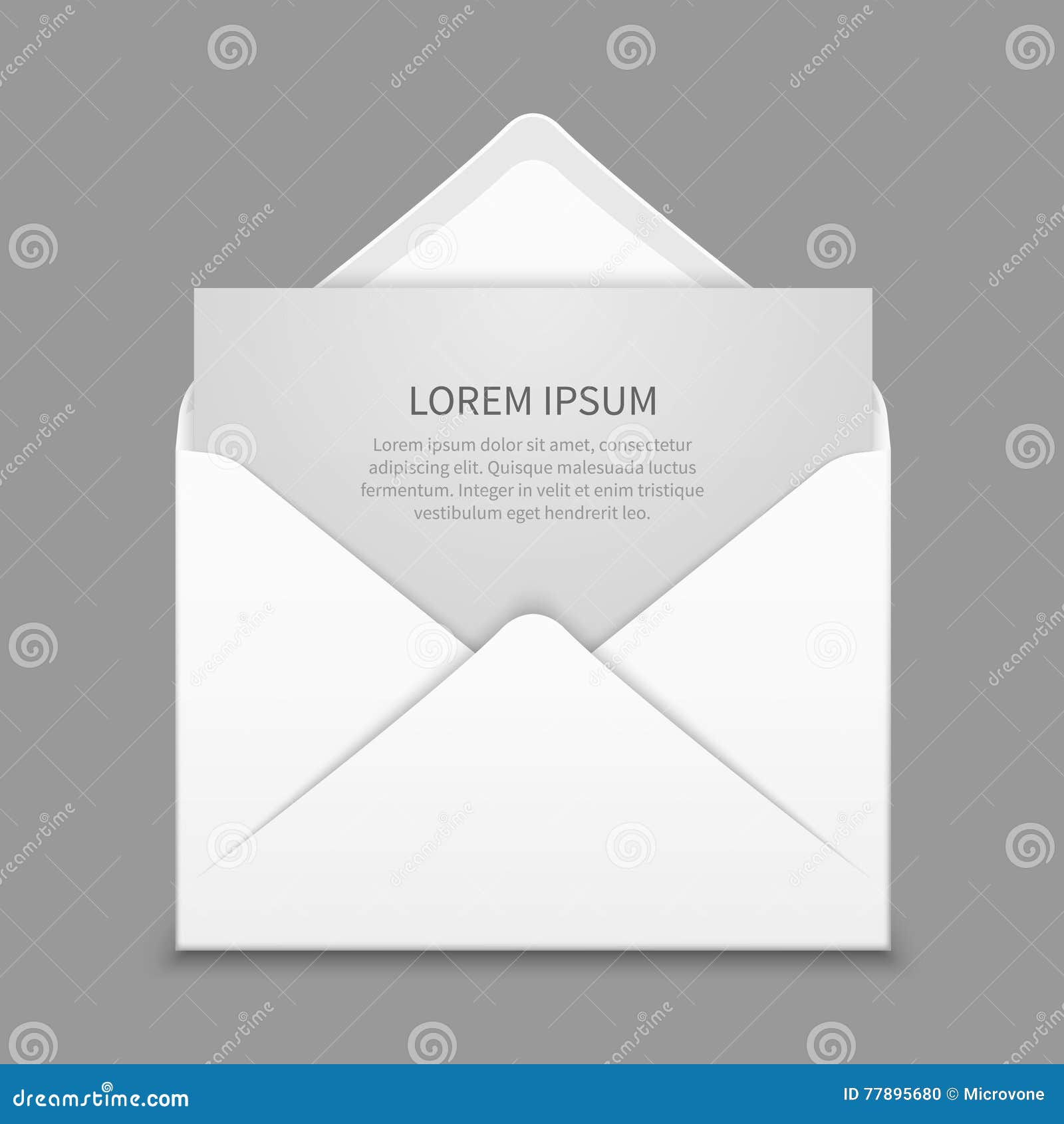 Opened Envelope with Blank Paper Latter Vector Realistic Mockup Stock ...