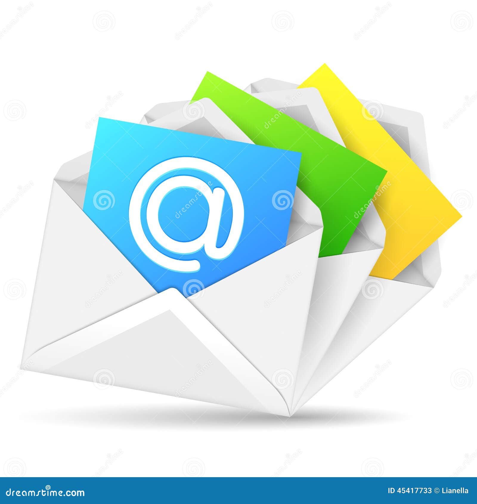 Opened Envelope with Colorful Paper Sheet Stock Vector - Illustration ...