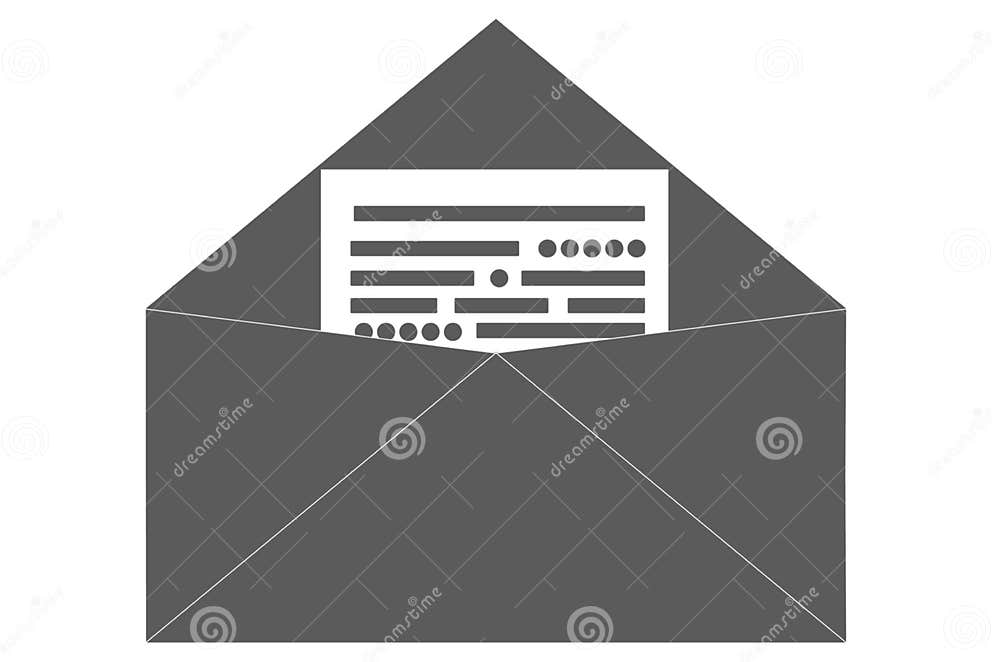 Opened Envelope Icon. Receive Mail Icon Sms Line. Text Message Chat ...