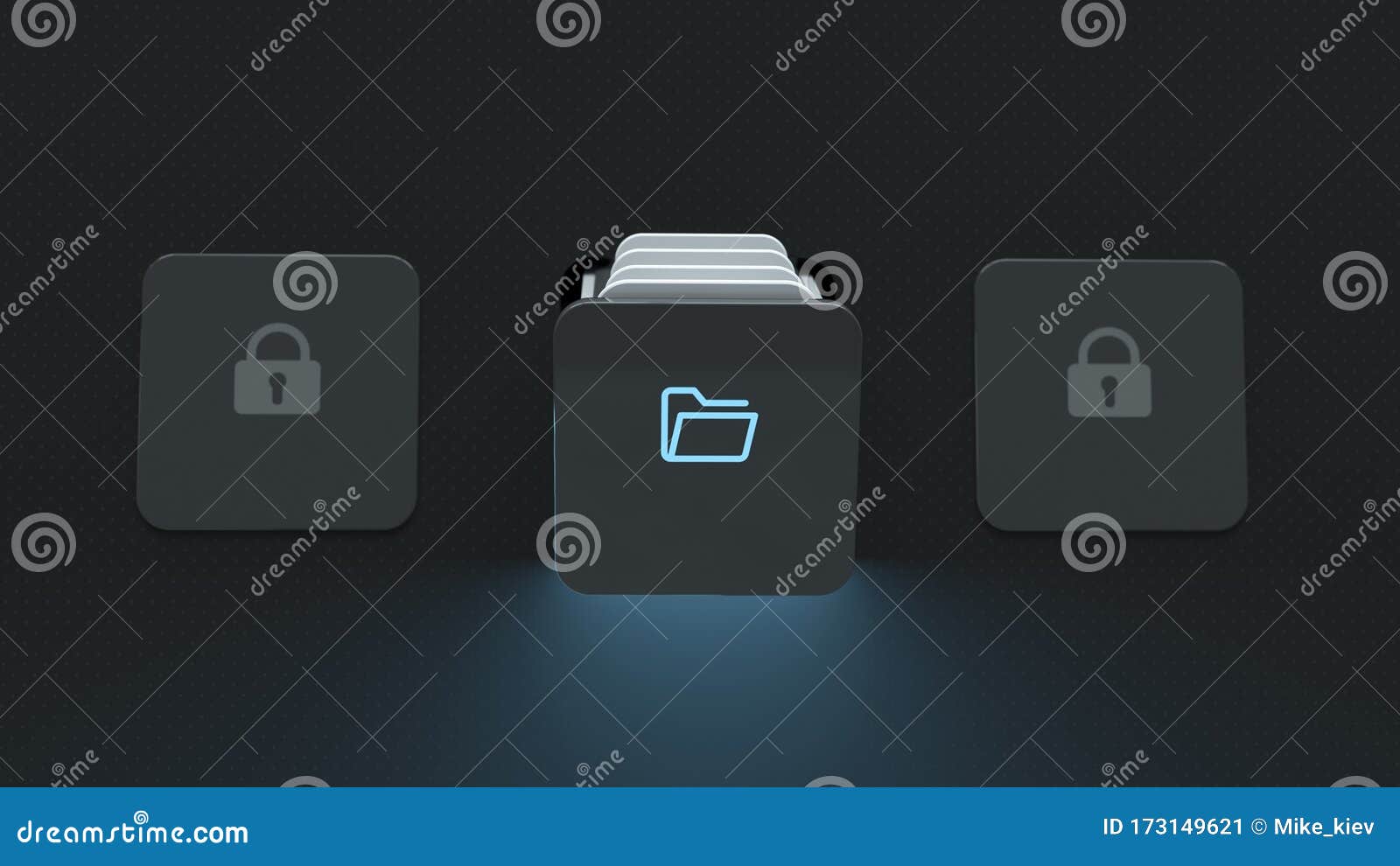 Opened Folder with Files in Storage Stock Illustration - Illustration ...