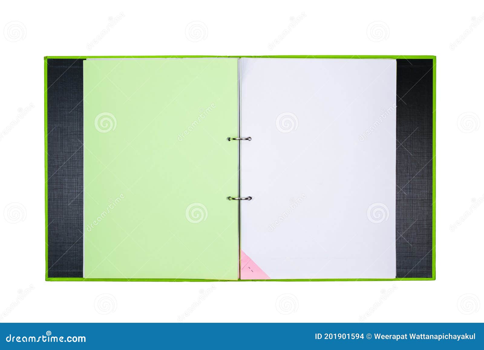 Opened Red Folder Held By Redheaded Young Professional Woman Pointing ...