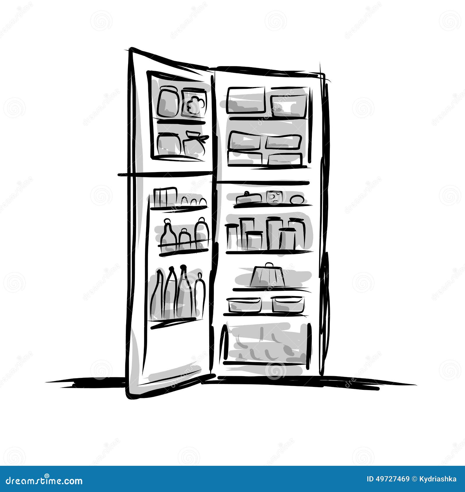 Open Fridge Drawing