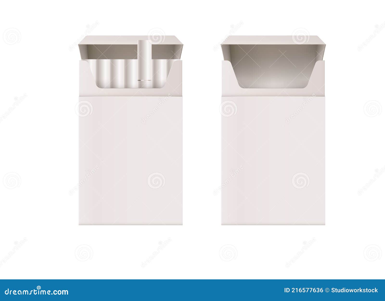 Opened Full and Empty Cigarette Pack Isolated on White Stock Vector - Illustration of mockup ...