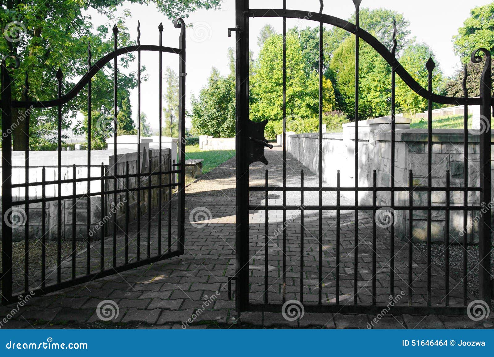 Opened gate stock photo. Image of painted, ornate, fence - 51646464