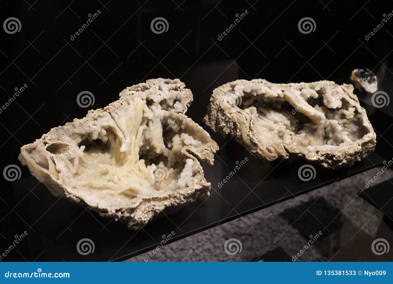 An opened geode stock image. Image of texture, mineral - 135381533