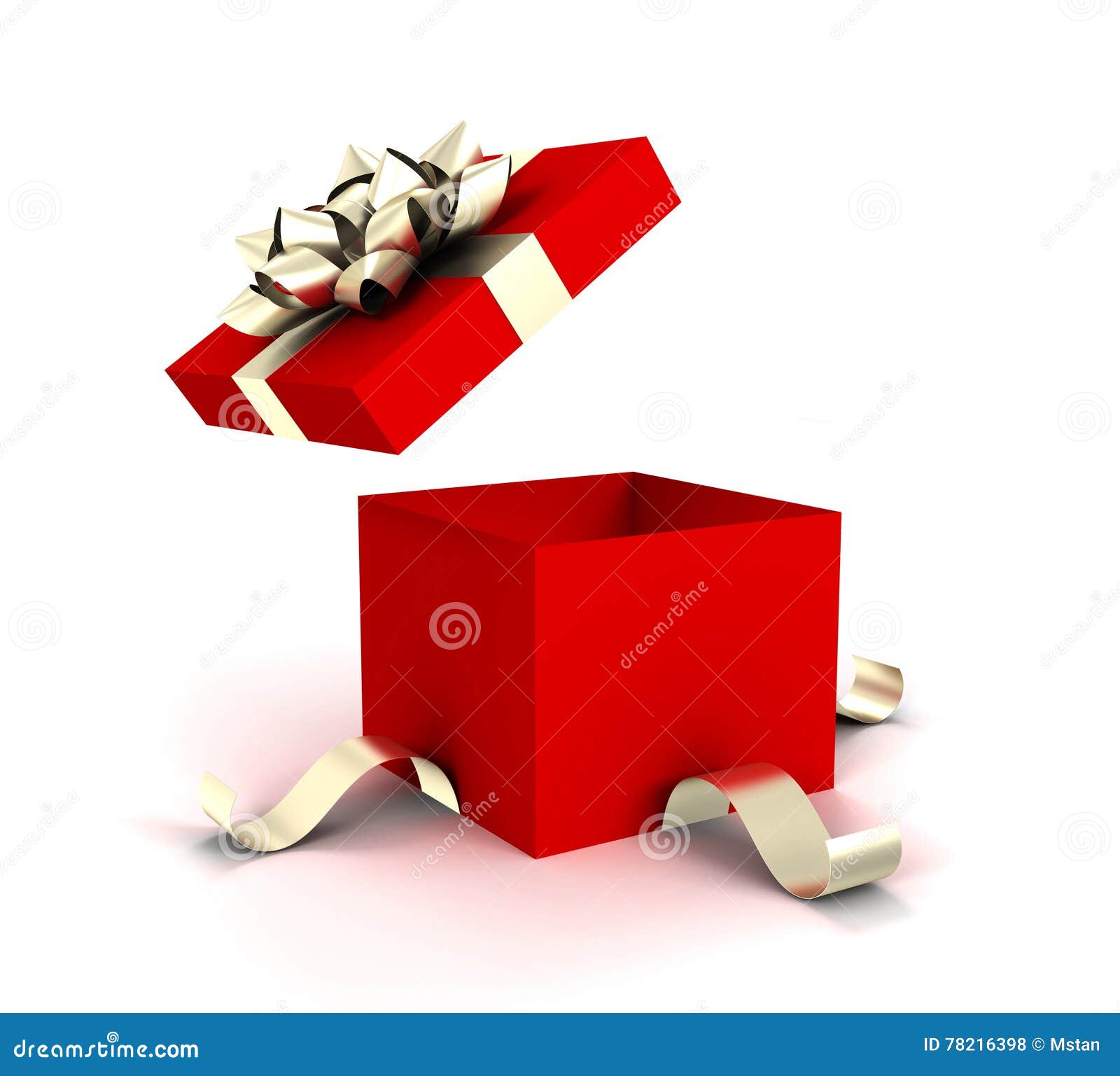 Opened Gift Box 3d Illustration Stock Illustration - Illustration of ...
