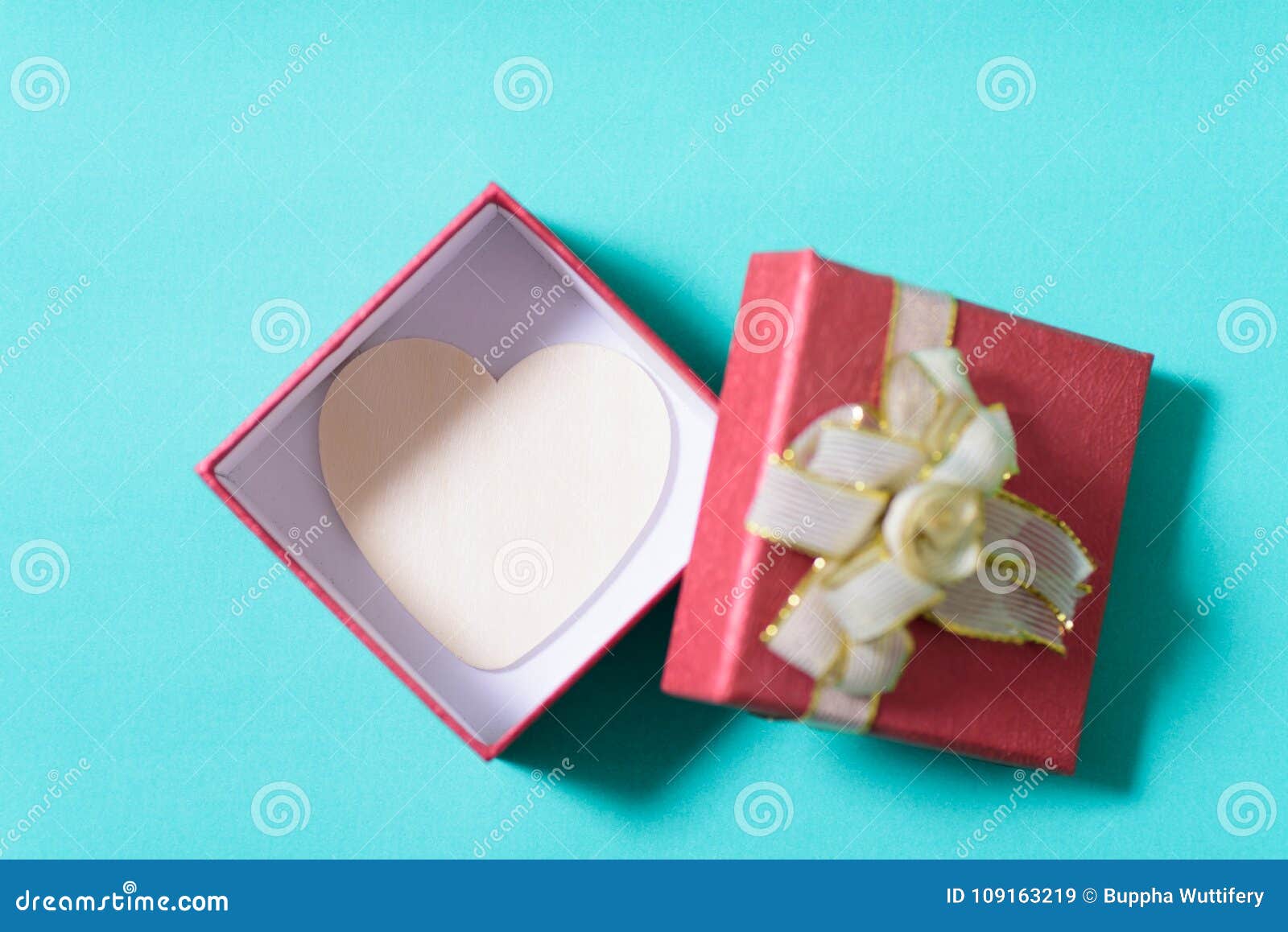 Opened Gift Box and White Heart Inside Stock Image - Image of love ...