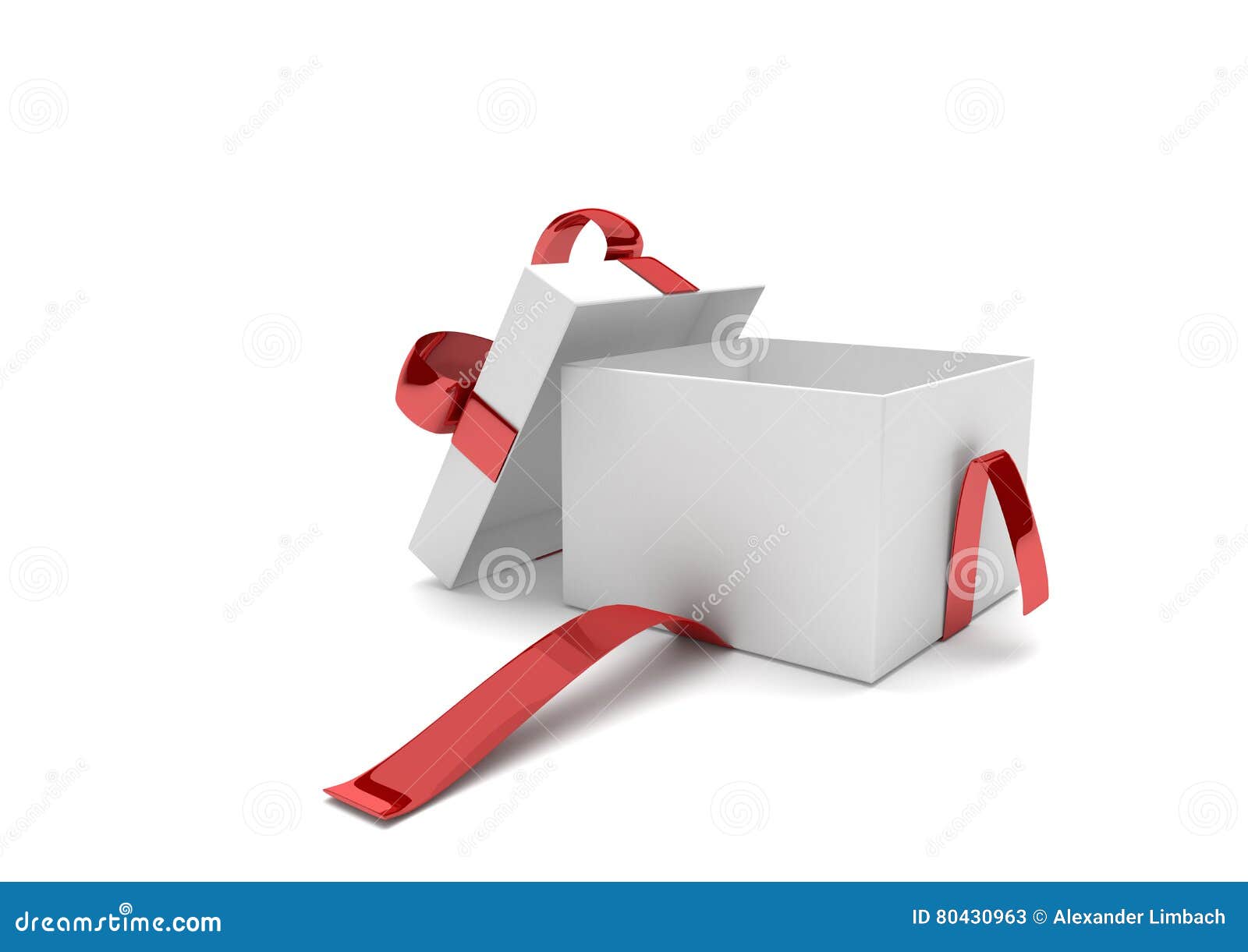 Opened Gift Carton Red Ribbon Stock Illustration - Illustration of sale ...