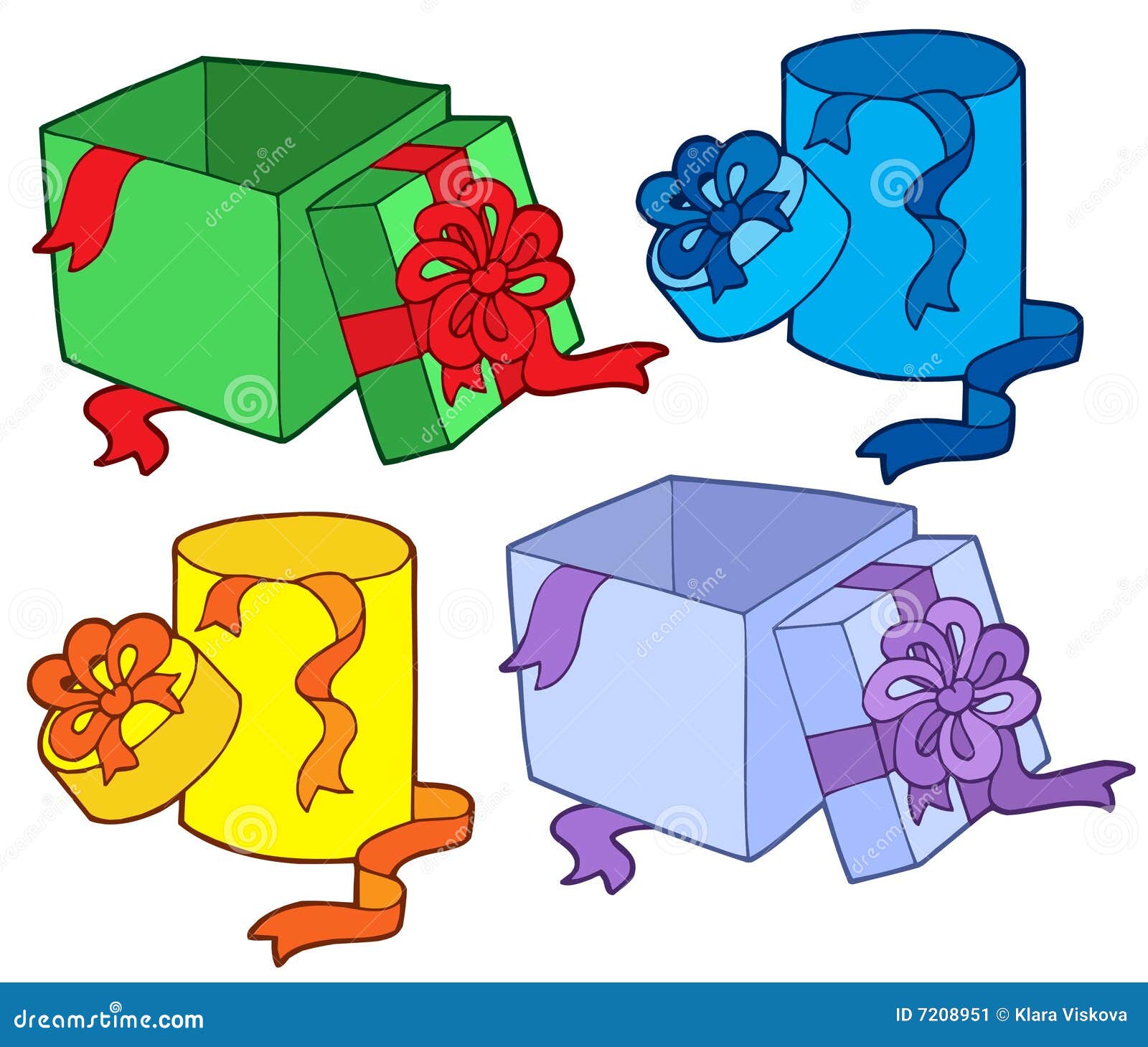 Opened gifts collection stock vector. Illustration of decorate - 7208951