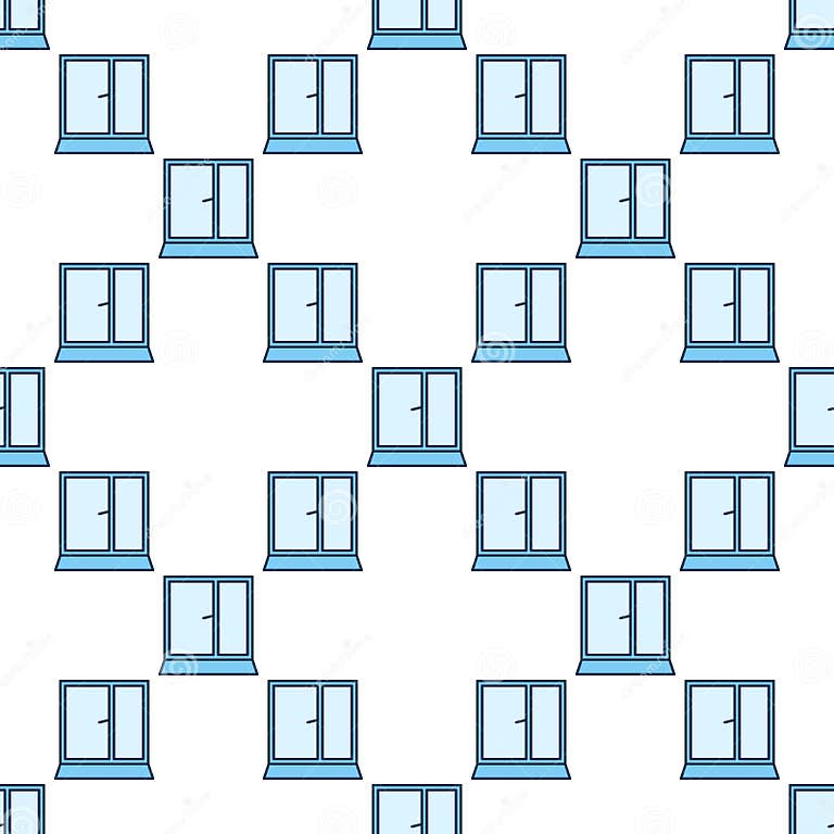Opened Glass Frame Vector Window Blue Seamless Pattern Stock ...