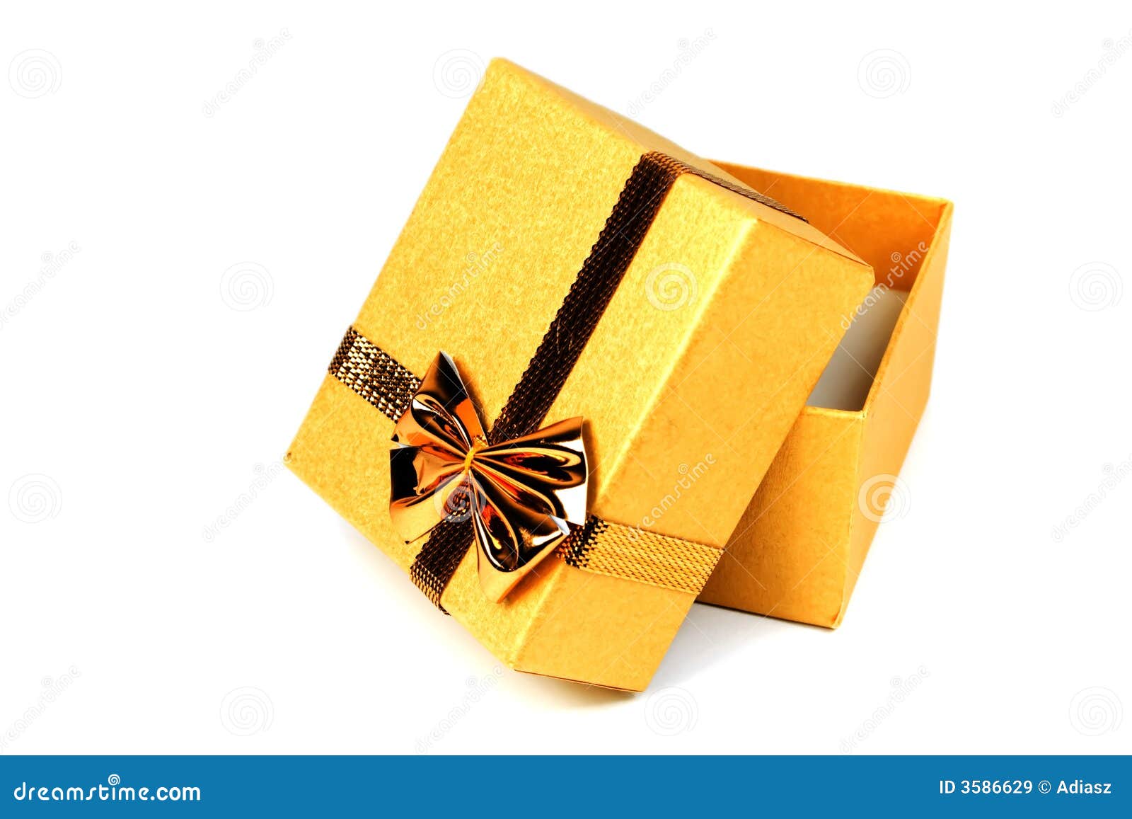 Opened Gold Shining Gift Box I Stock Image - Image of valentine ...