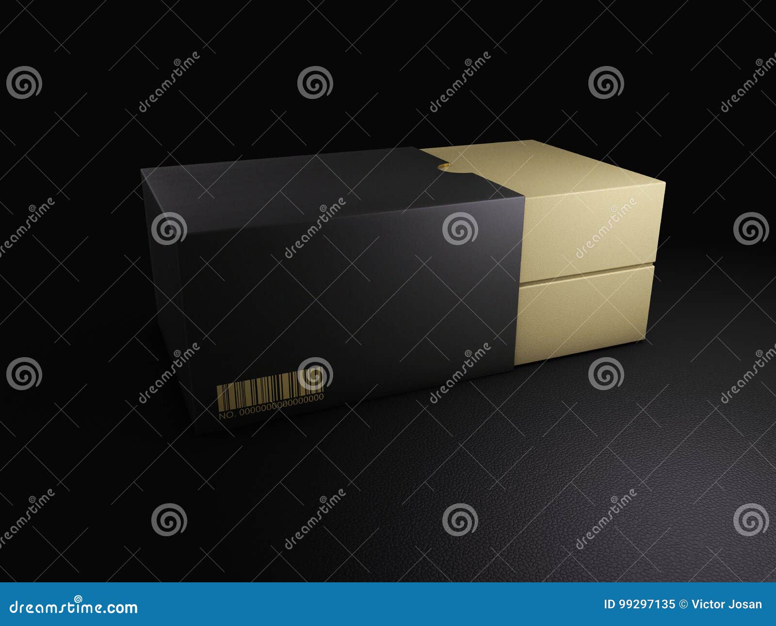 A Opened Golden Black Box Mockup, 3d Rendering Stock Image - Image of ...