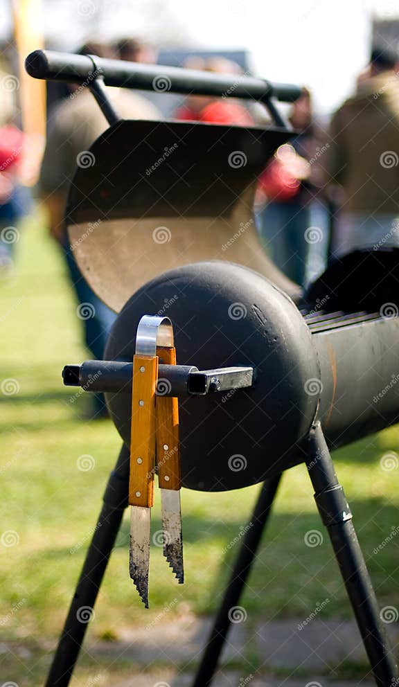 Opened grill stock image. Image of outside, coal, catering - 14245929