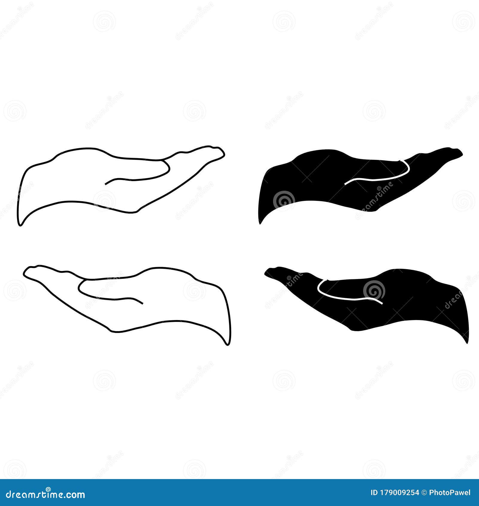 Opened Hand Icon. Open Gesture Hand Vector Illustration Stock Vector ...