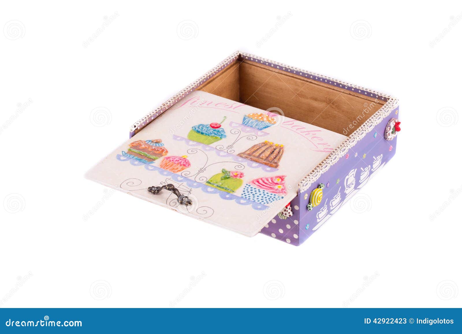 Opened handmade gift box. stock image. Image of pattern - 42922423