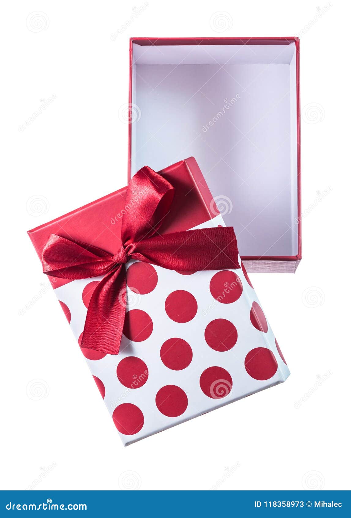 Opened Handmade Red Gift Box Isolated on White Stock Image - Image of ...
